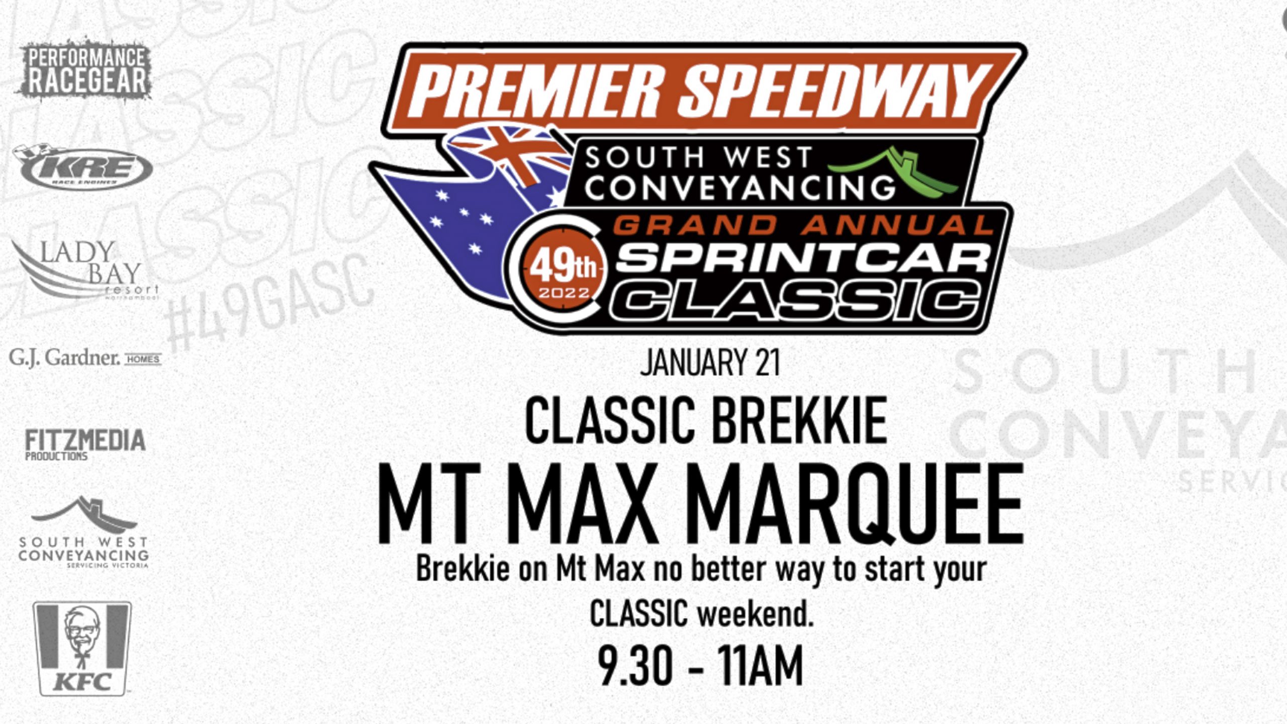 WARRNAMBOOL CLASSIC BREAKFAST VENUE CHANGE - Speedway Illustrated News